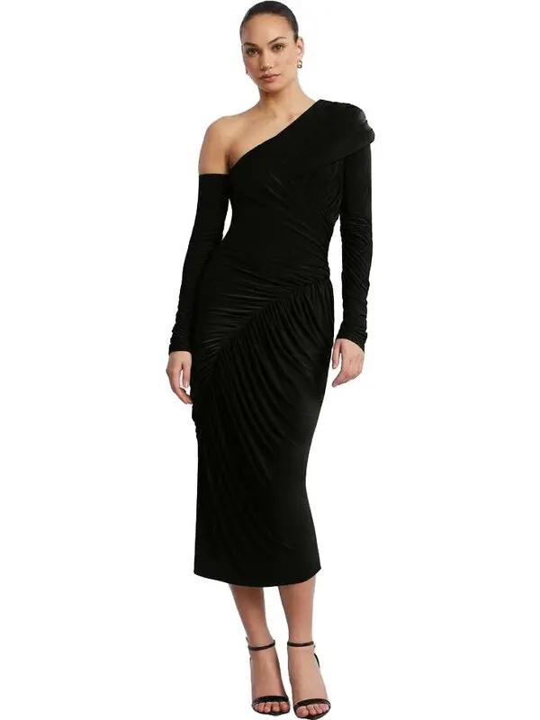 Bcbgmaxazria Jersey Midi Dress - Black