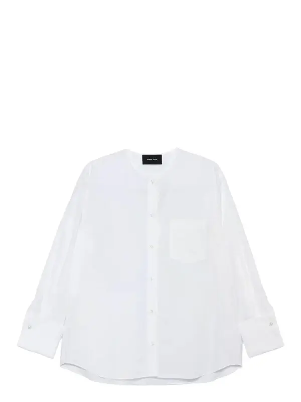 Simone Rocha Mandarin-collar Pocket Shirt - White