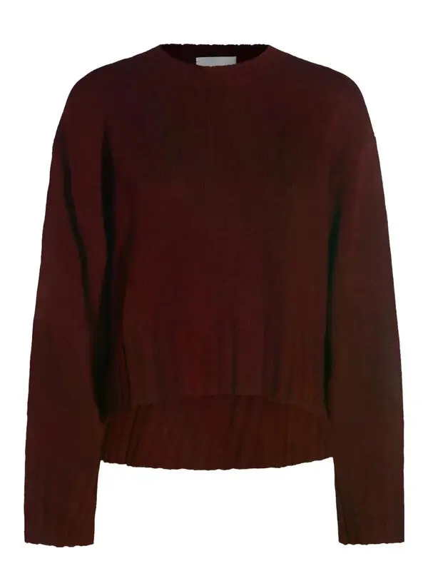 ALLUDE Crew-neck Ribbed-knit Sweater - Brown