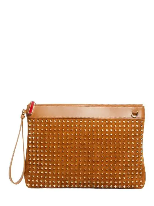 CHRISTIAN LOUBOUTIN Funky Crosta Spikes Wristlet - Rhea/gold
