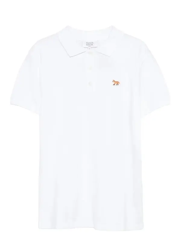 Maison Kitsuné Fox-embroidered Polo Shirt - White