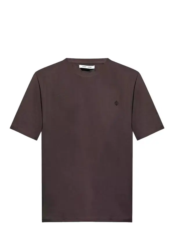 SAMSOE SAMSOE Embroidered Logo T-shirt - Brown