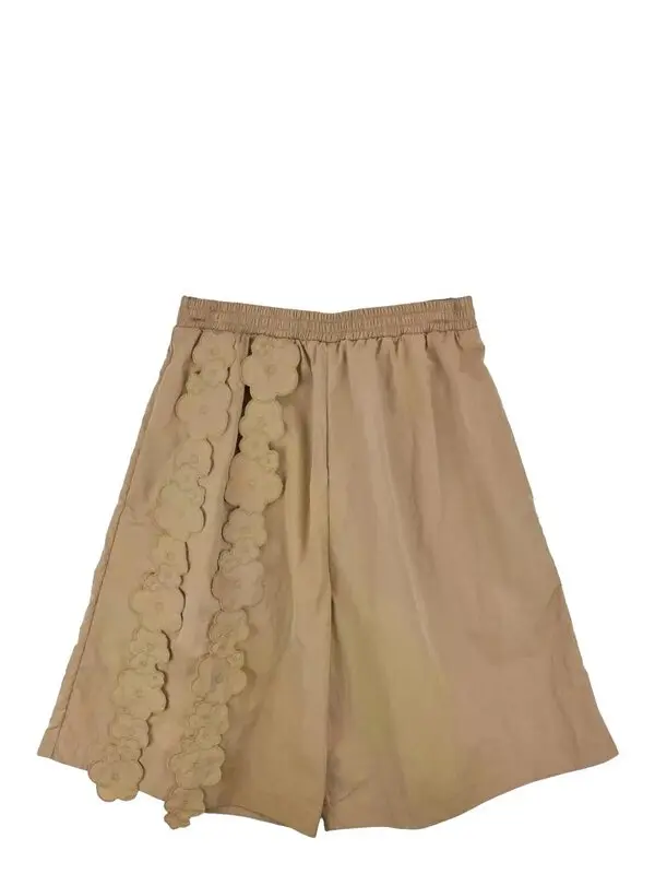 Cecilie Bahnsen Flower-embellished Shorts - Brown