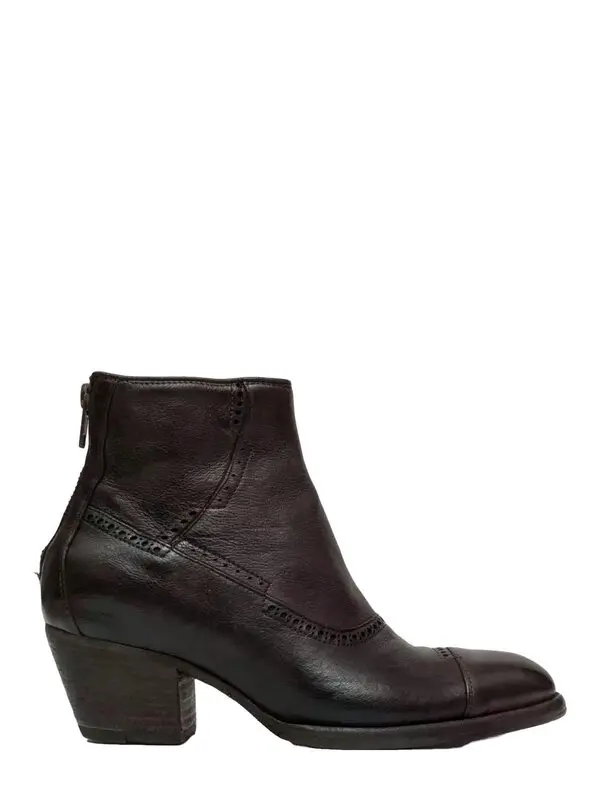 PAUL SILENCE Cap-toe Boots With Zip Detail - Brown