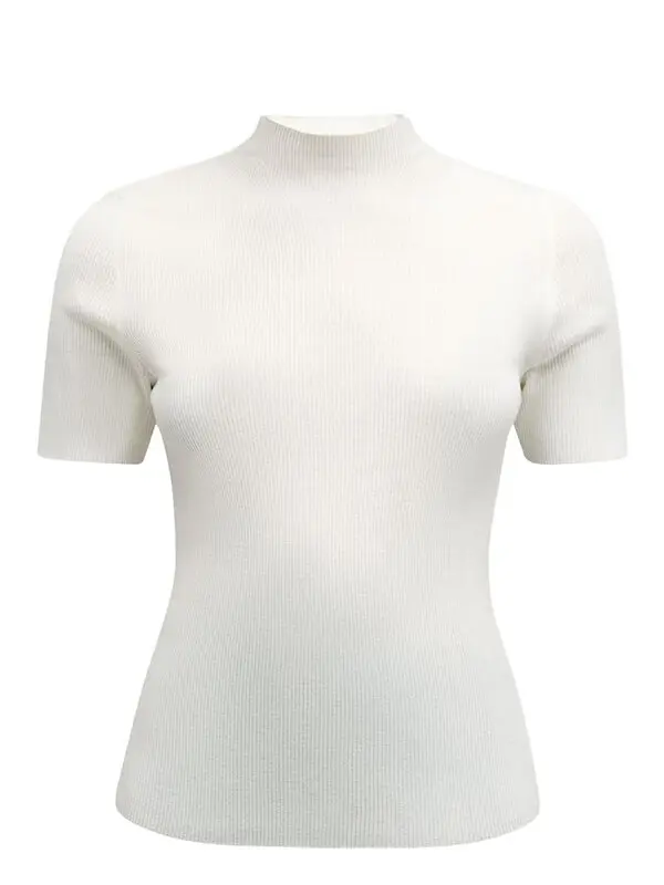 Theory Leenda Regal Merino Wool Top - Ivory