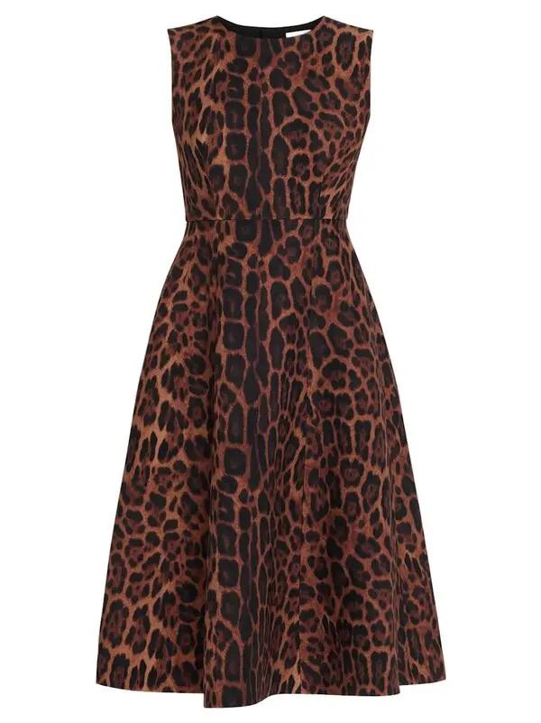 Adam Lippes Eloise Ocelot-print Sleeveless Dress - Leoprd