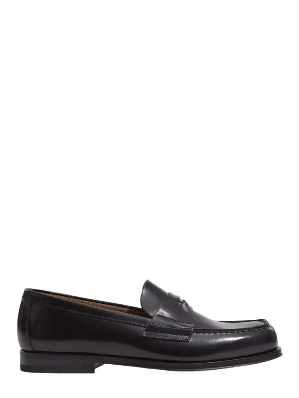 Prada Brushed Leather Loafers - Black