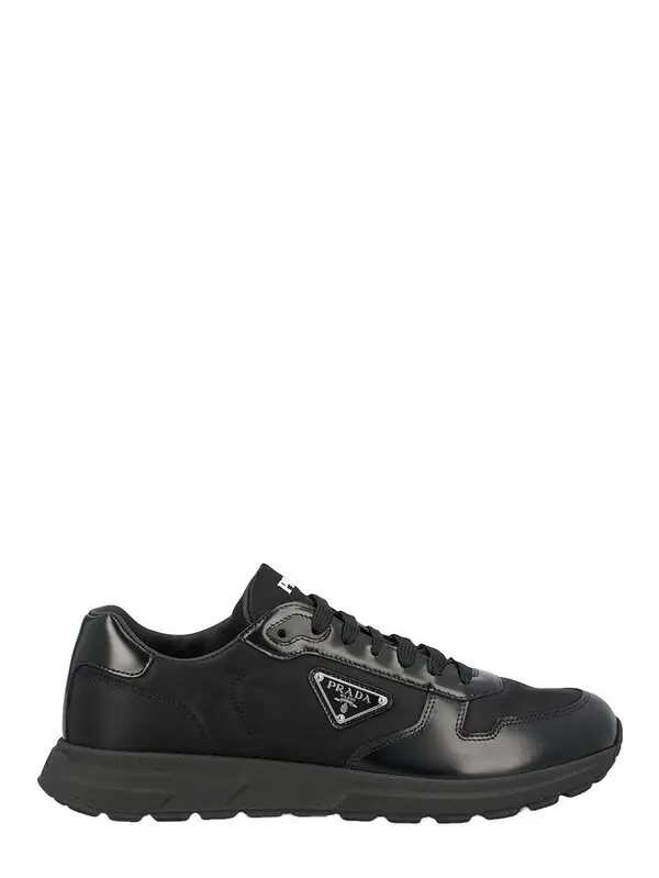 Prada Prax 01 Re-nylon And Brushed Leather Sneakers - Black