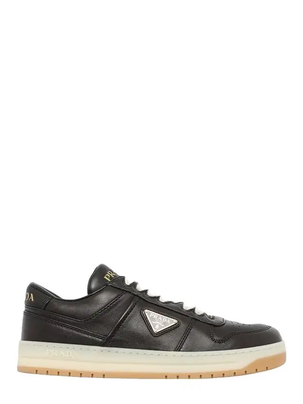 Prada Downtown Leather Low-top Sneakers - Black