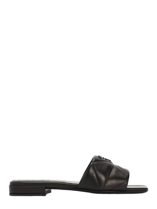 Prada Quilted Nappa Leather Slippers - Black