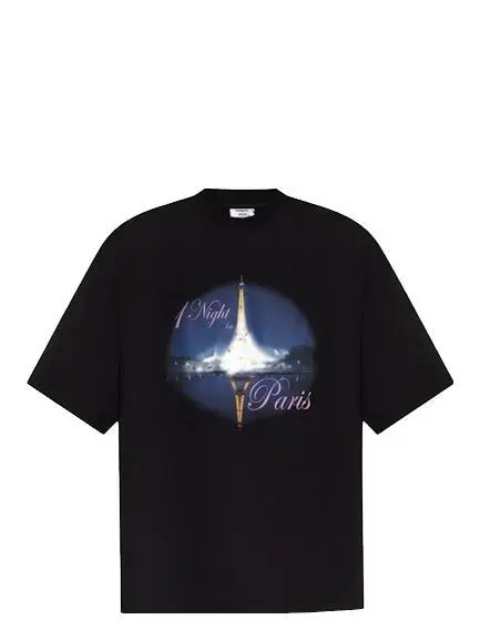 Vetements Night In Paris Oversized T-shirt - Washed Black