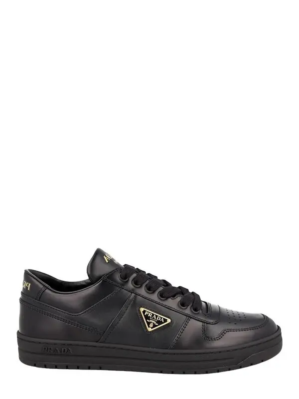 Prada Downtown Leather Low-top Sneakers - Black