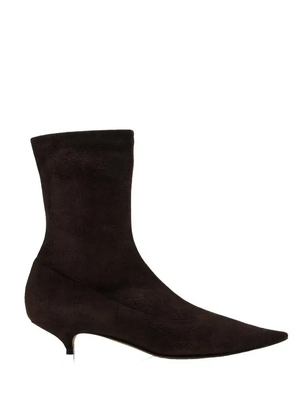 THE ROW Liisa Suede Booties - Brown