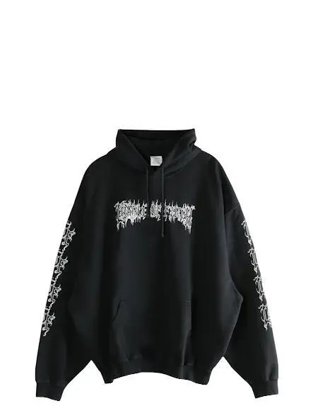 Vetements Oversized Logo Hoodie - Washed Black