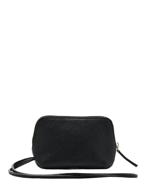 THE ROW Owen Leather Wristlet - Black