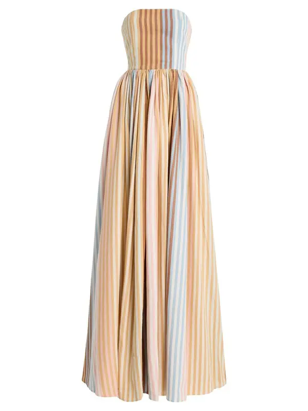 MARRAKSHI LIFE The D Cotton Corset Maxi Dress - Stripe
