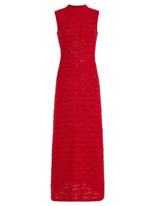 Escvdo Cona Alpaca-cotton Maxi Dress - Red