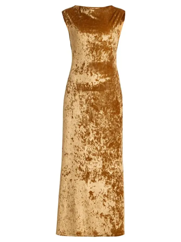 ALFIE Maia Stretch-velvet Midi Dress - Gold