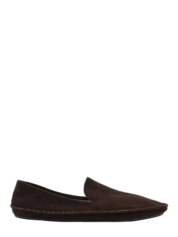 THE ROW Vasko Suede Slippers - Brown
