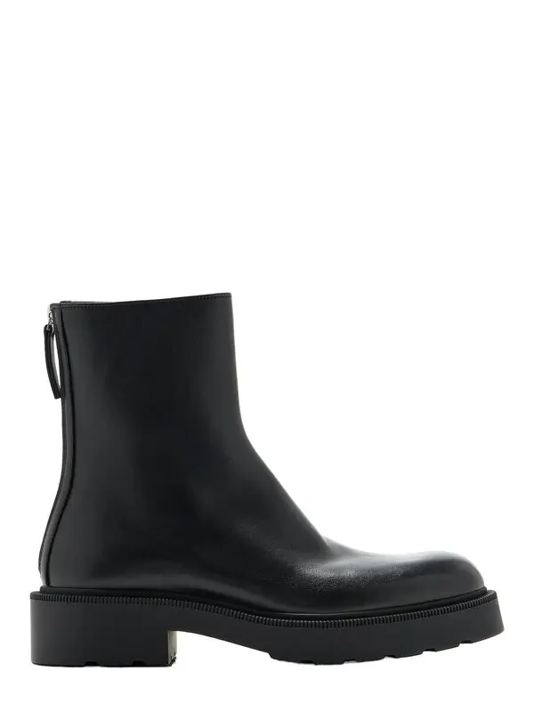THE ROW Nobilis Leather Ankle Boots - Black
