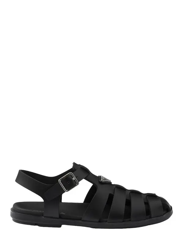 Prada Rubber Fisherman Sandals - Black