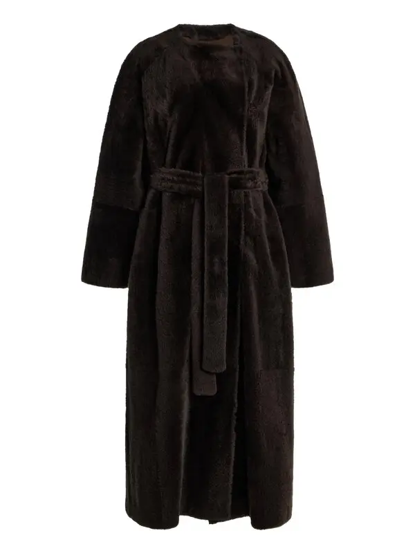 THE ROW Madelina Shearling Coat - Brown