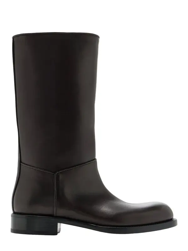 THE ROW Nobilis Leather Boots - Brown