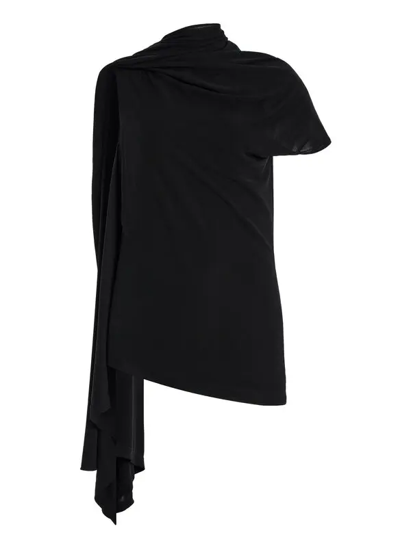 THE ROW Isandra Draped Jersey Top - Black