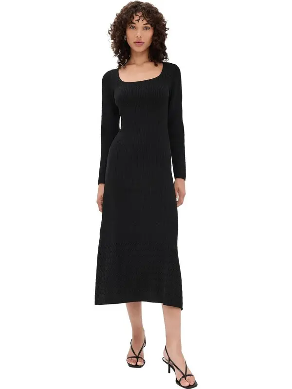 O.P.T Olga Knit Midi Dress - Black