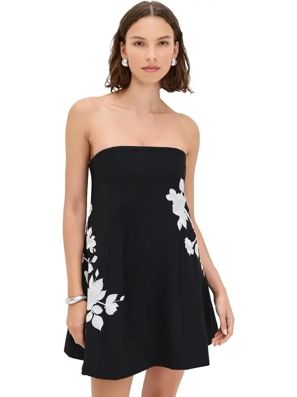 Cinq À Sept Trailing Floral Irla Mini Dress - Black/ivory