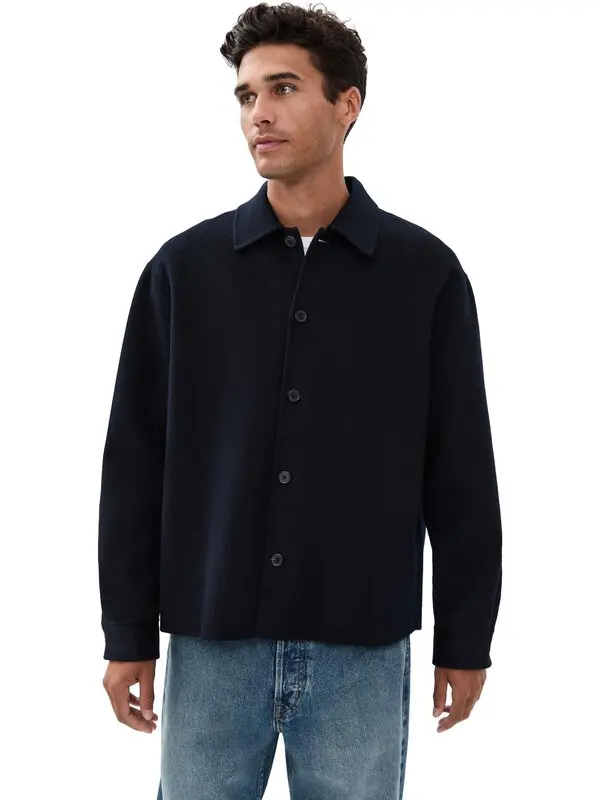 FRAME Double Face Wool Shirt Jacket - Dark Navy