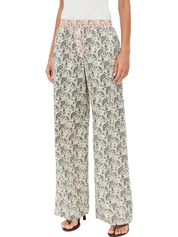 LE BOP Cecilia Paisley Pants - Black Paisley