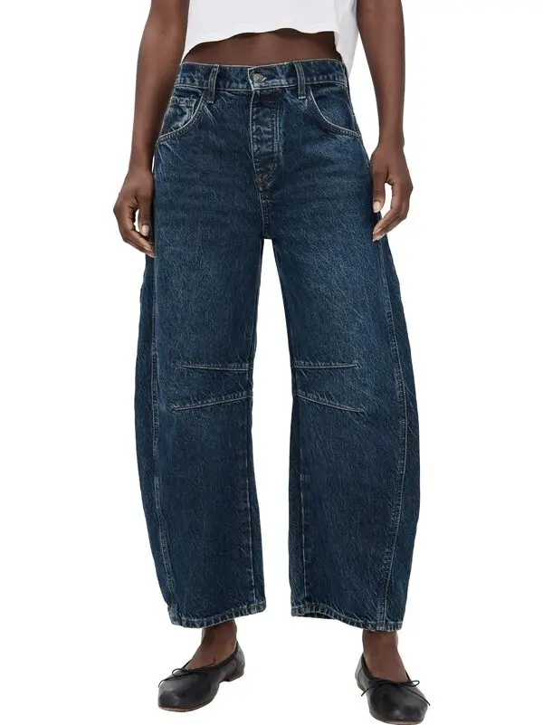 Free People Mid-rise Barrel Jeans - Deep End