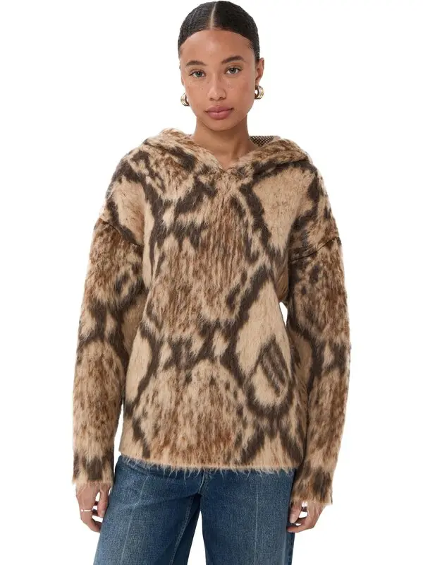 Attico Snakeskin Print Pullover - Brown Shades