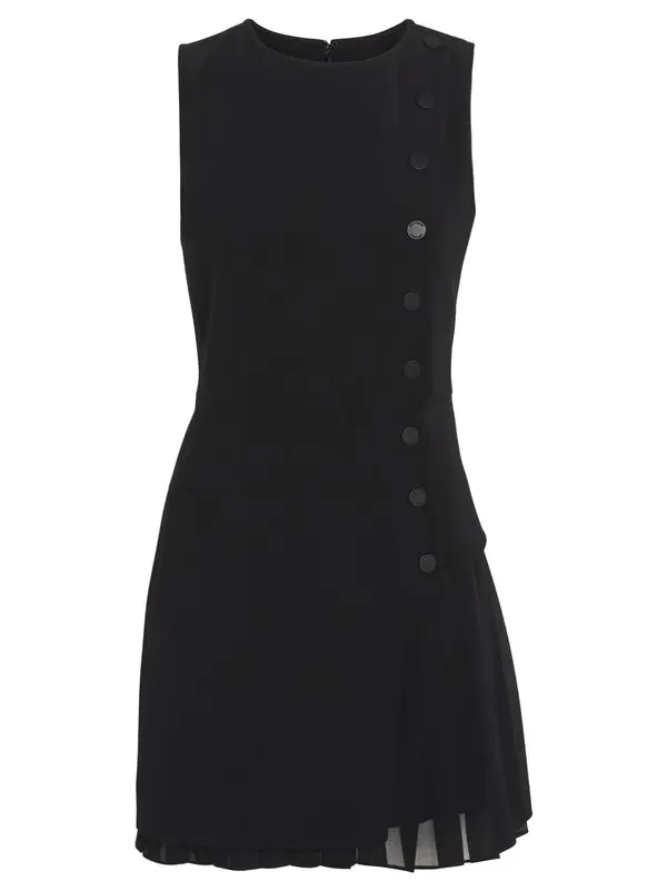Claudie Pierlot Pleated Panel Mini Dress - Black