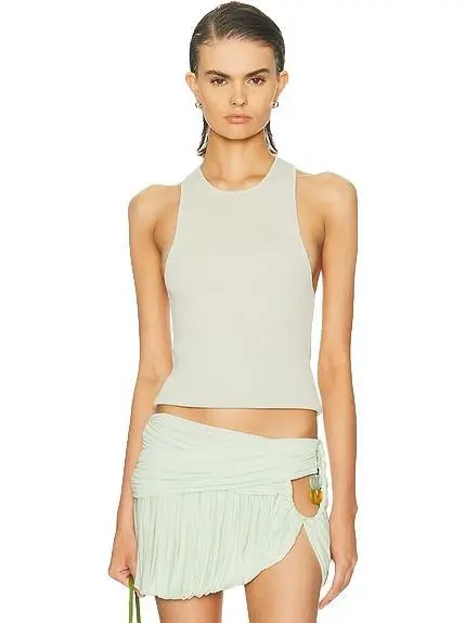 ST. AGNI Sculpted Knit Tank Top - Silver