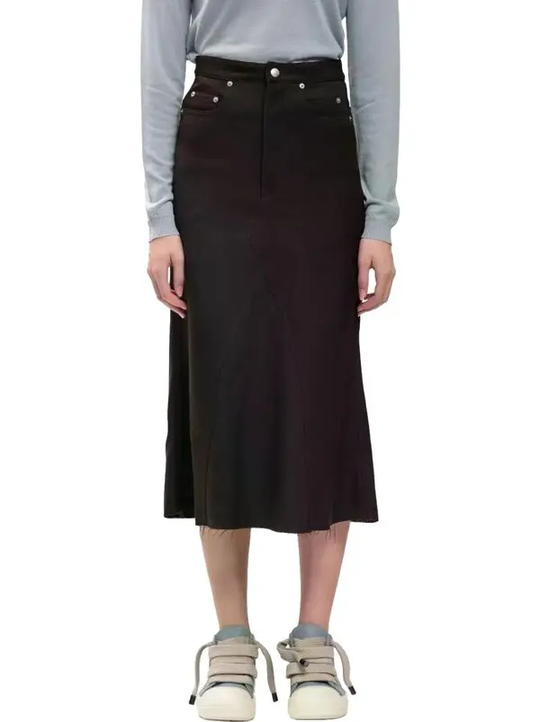 Rick Owens Godet Wool Skirt - Black