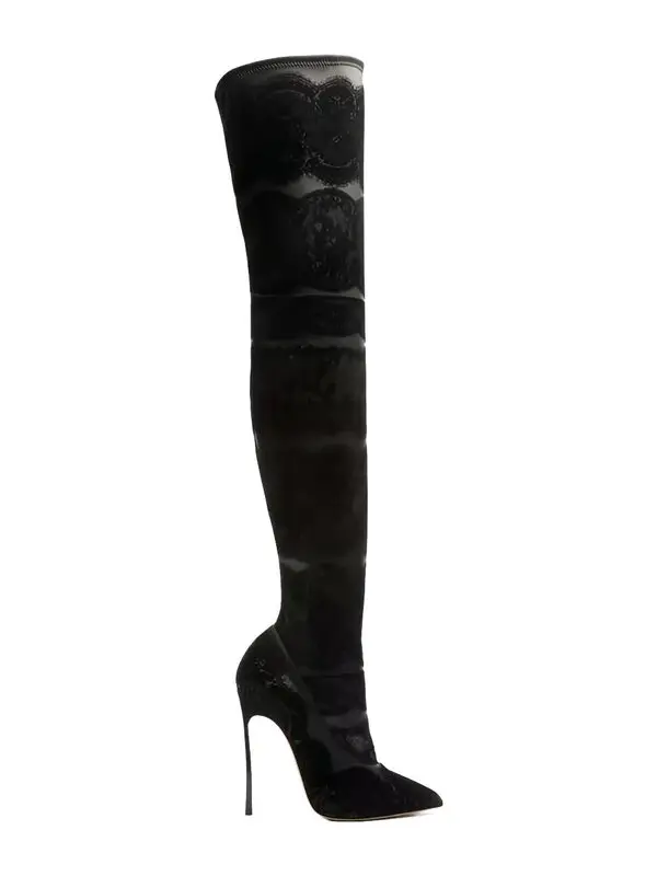 Casadei 120mm Lingerie Over-the-knee Boots - Black