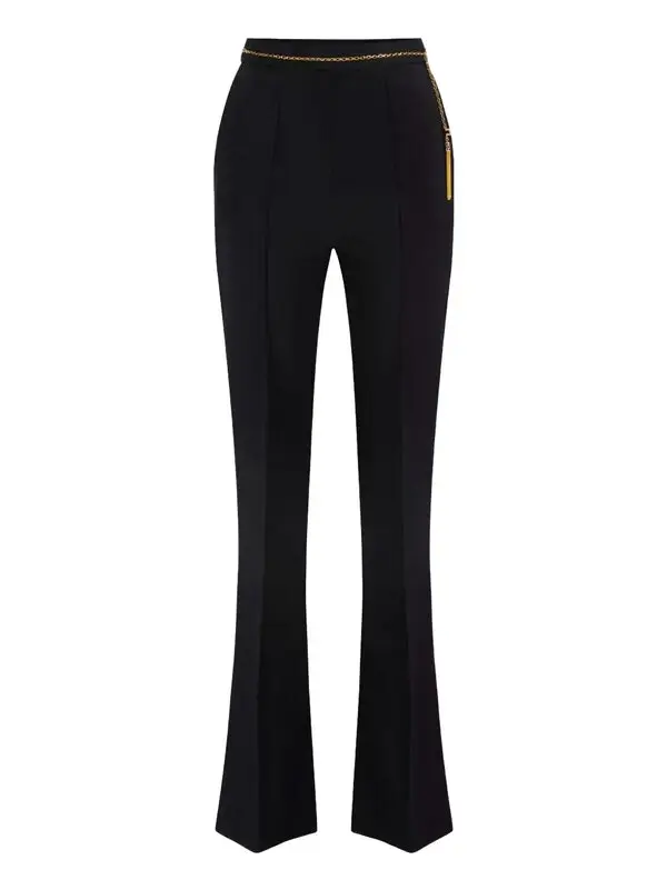 Elisabetta Franchi Crepe Flared Trousers - Black