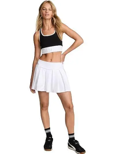 Pink All-day Cotton™ Foldover Pleated Skort - White,ivory