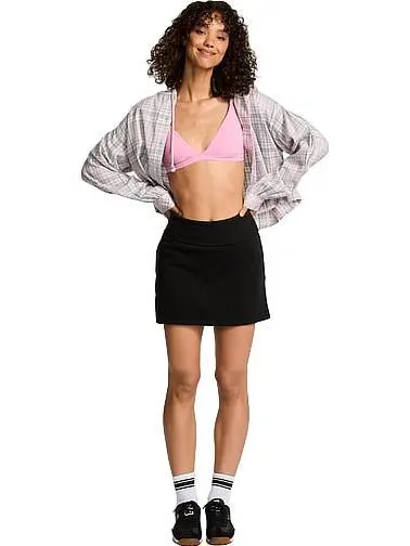 Pink Campus Fleece Skort - Black