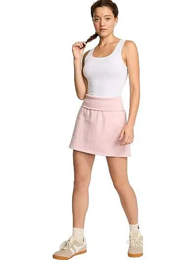 Pink Campus Fleece Skort - Pink