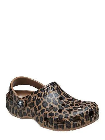 Pink Crocs Classic Leopard Clogs - Print