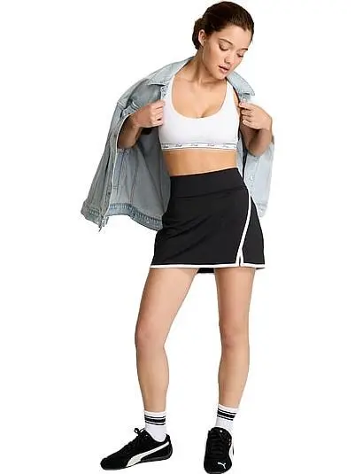 Pink Colorblock Skort With Built-in Shorts - Black