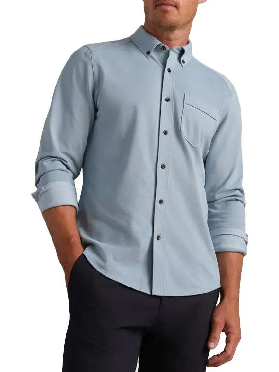 RHONE Effortless Oxford Performance Button-down Shirt - Mountain Blue Heather