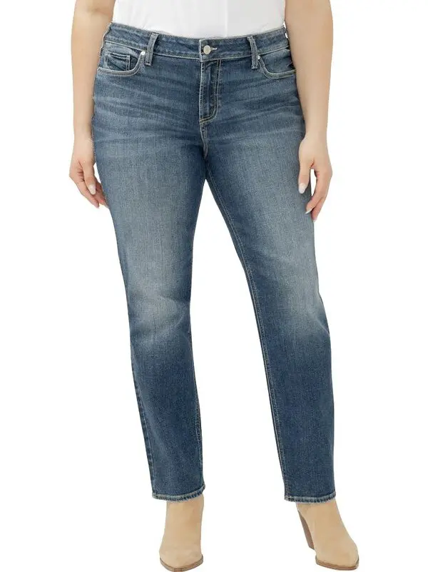SILVER JEANS CO. Elyse Straight Leg Jeans - Half Moon