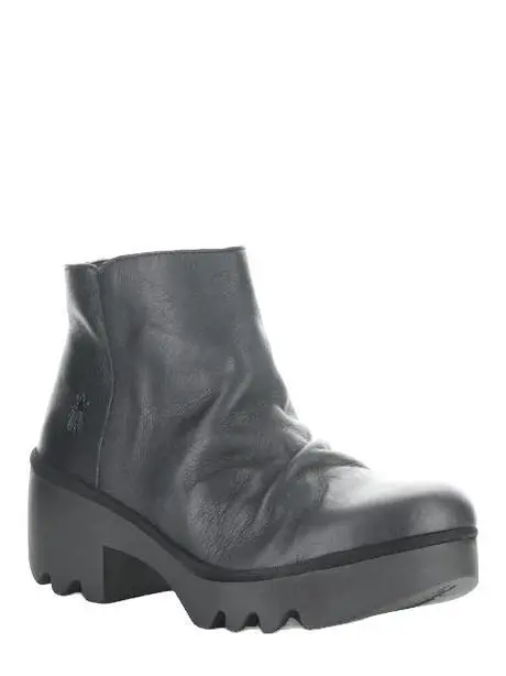 Fly London Tulp Lug-sole Platform Bootie - Black
