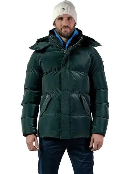 WOODPECKER Bumnester 3/4 Length Quilted Coat - Green Diamond