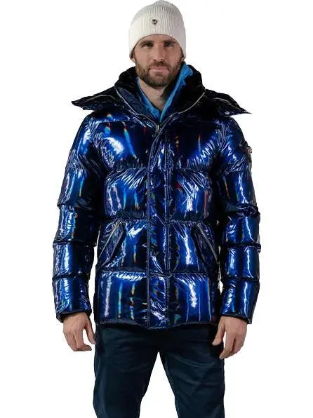 WOODPECKER Bumnester 3/4 Length Quilted Coat - Oily Blue