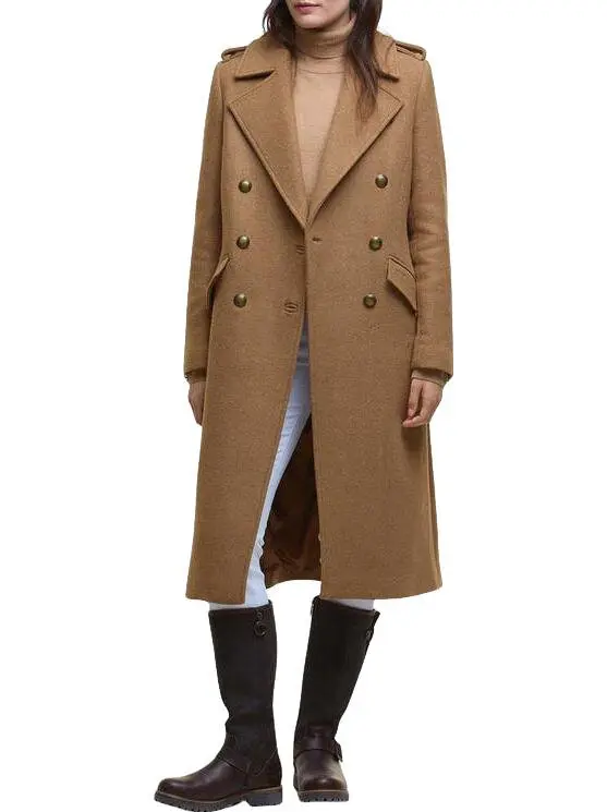 Barbour Cottesmore Wool Blend Coat - Camel